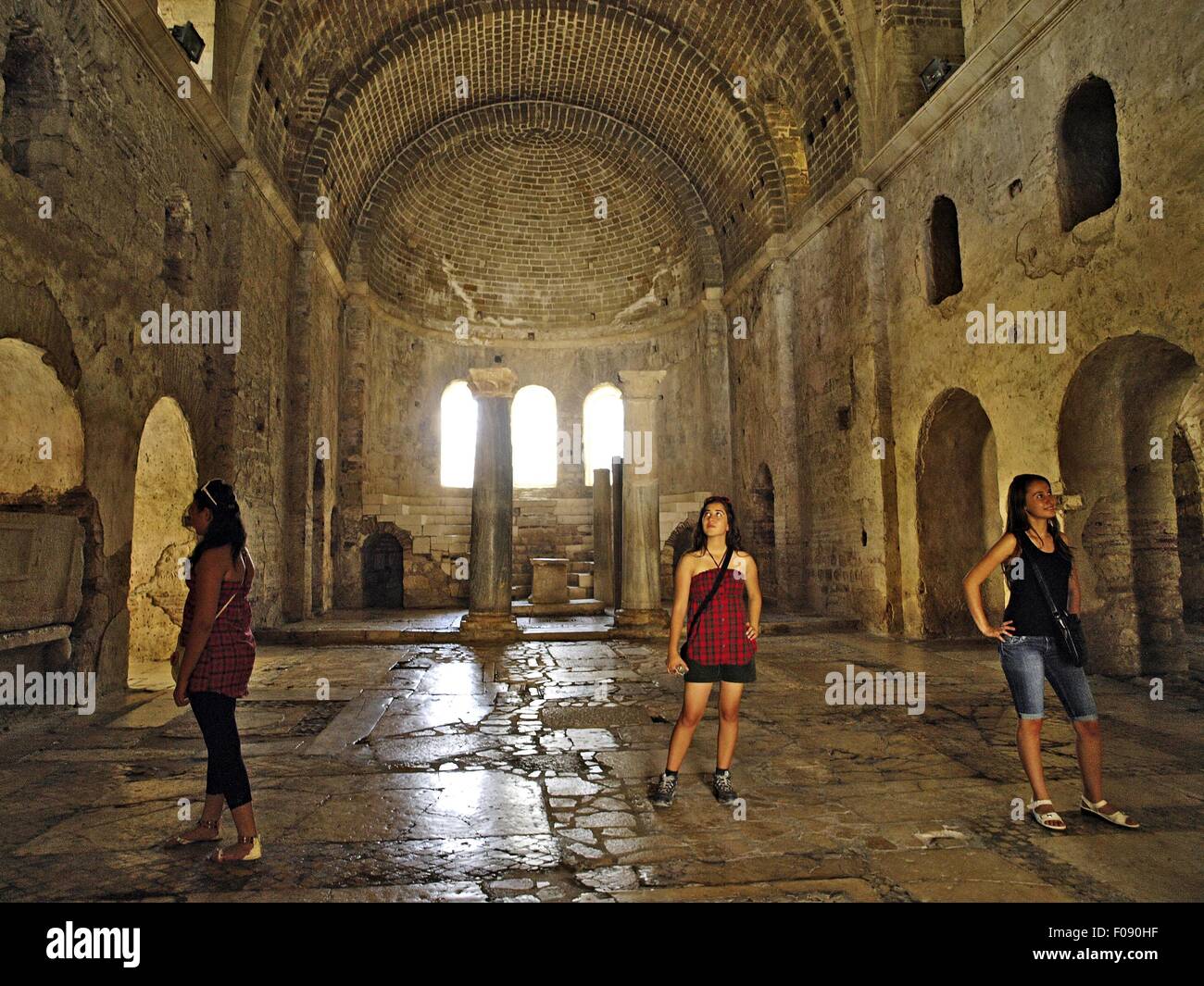 Three tourist in St. Nicholas Church, Demre, Turkey Stock Photo - Alamy