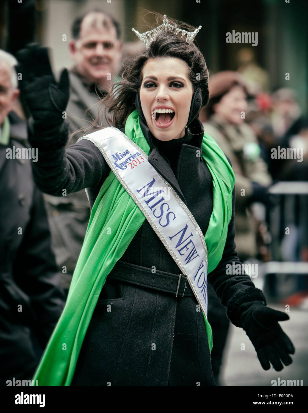 NEW YORK, NY, USA - MAR 17: Miss New York at St. Patrick's Day Parade ...