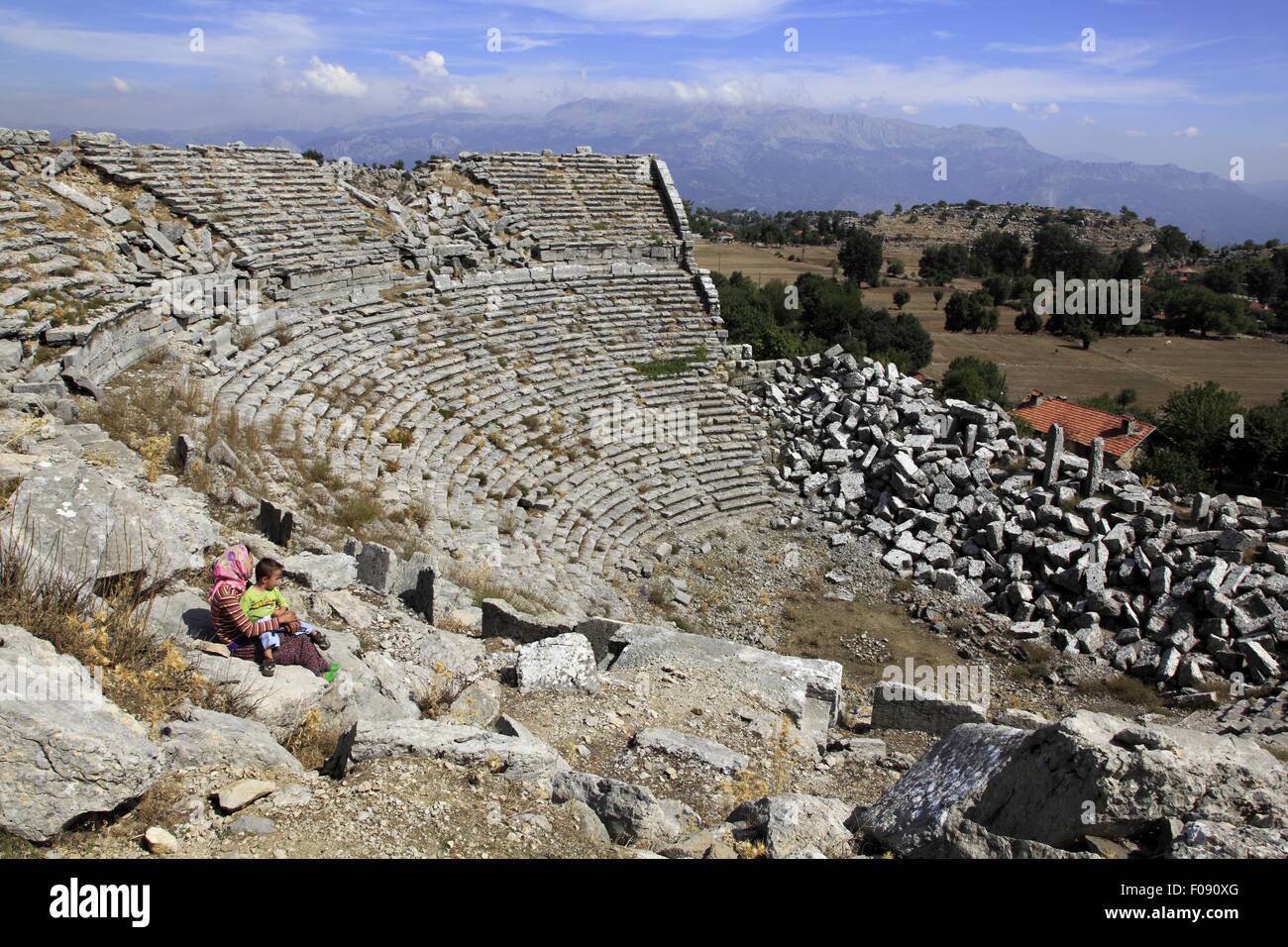 View of ancient theatre ruins, Selge, Pisidia, Turkey Stock Photo - Alamy