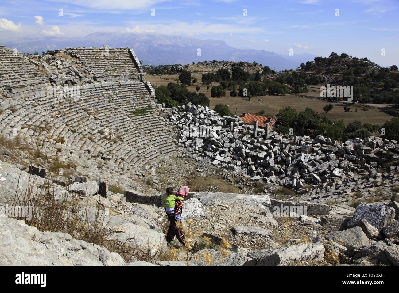 View of ancient theatre ruins, Selge, Pisidia, Turkey Stock Photo - Alamy