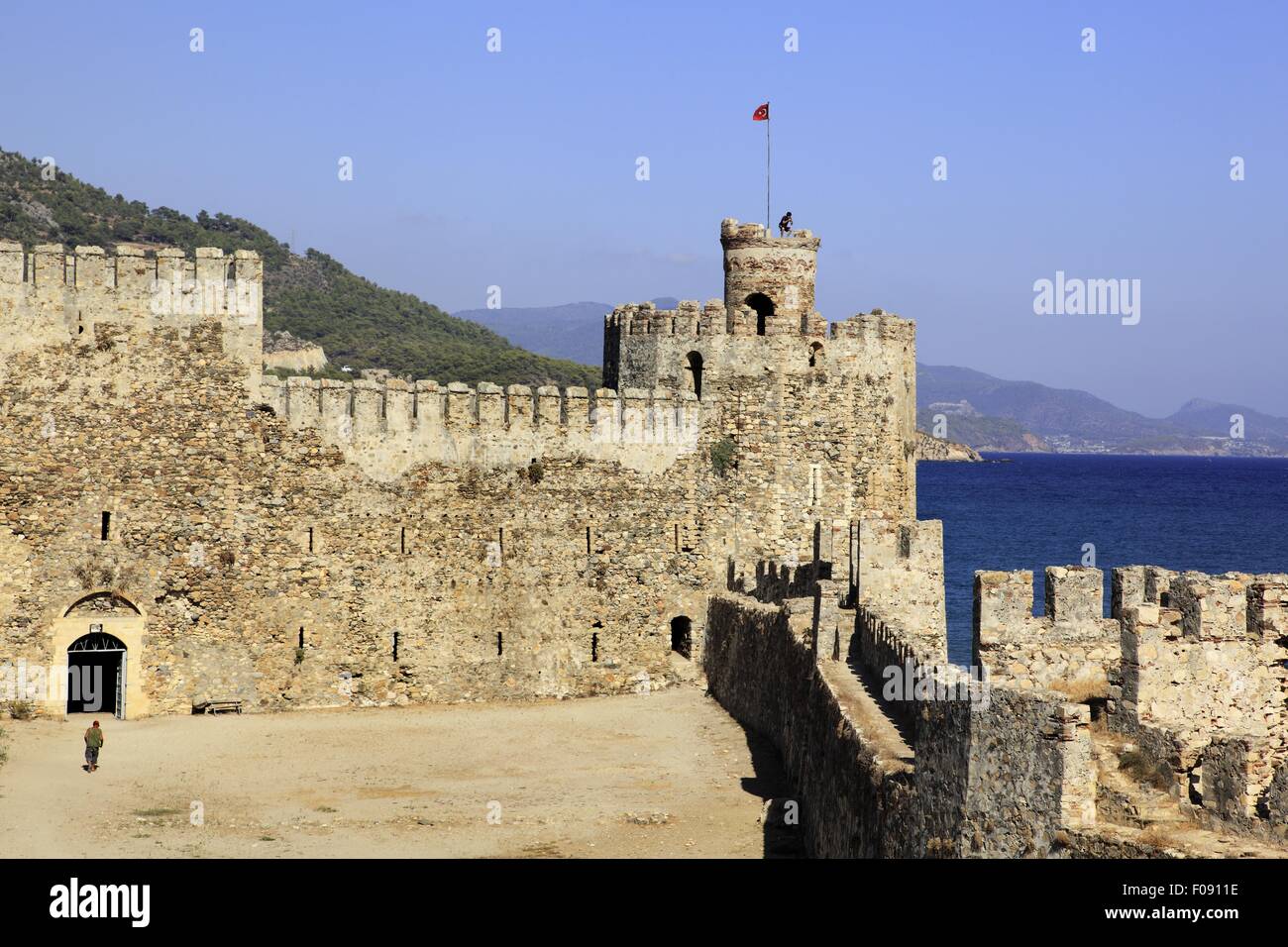 Tower of Mamure Castle in Anamur, Mersin Province, Turkey Stock Photo ...