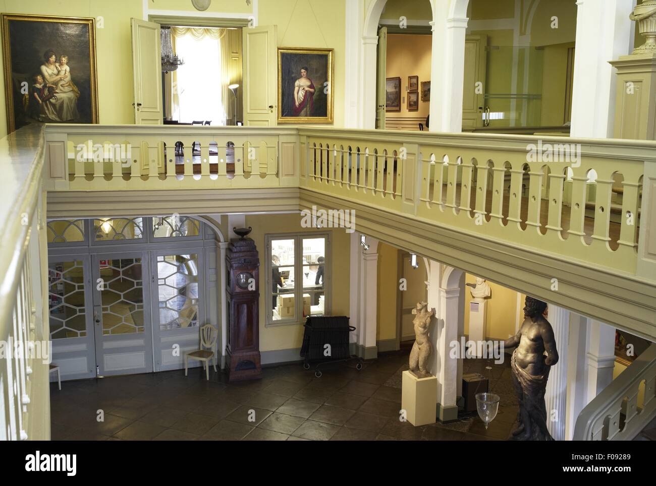 Interior and paintings of Behnhaus art museum at Hanseatic city, Lubeck ...