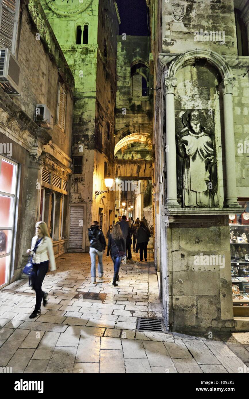 People walking at Split Iron Gate shopping mall, Croatia Stock Photo ...