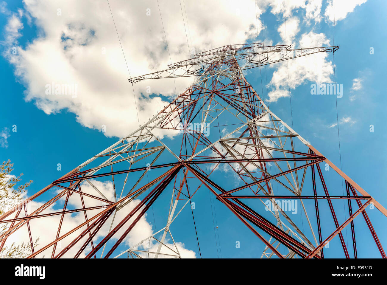High voltage power line pylon Stock Photo - Alamy