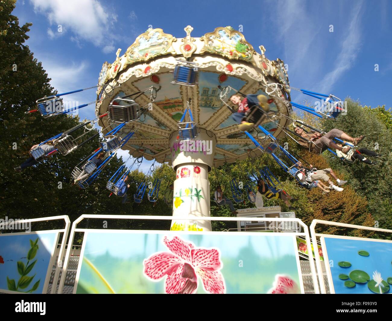 Spinning carousel in Parc de la Villette in Paris, France Stock Photo ...