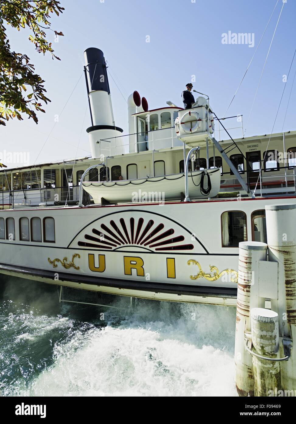 Steamboat Uri in water at Vitznau, Lucerne, Switzerland Stock Photo - Alamy
