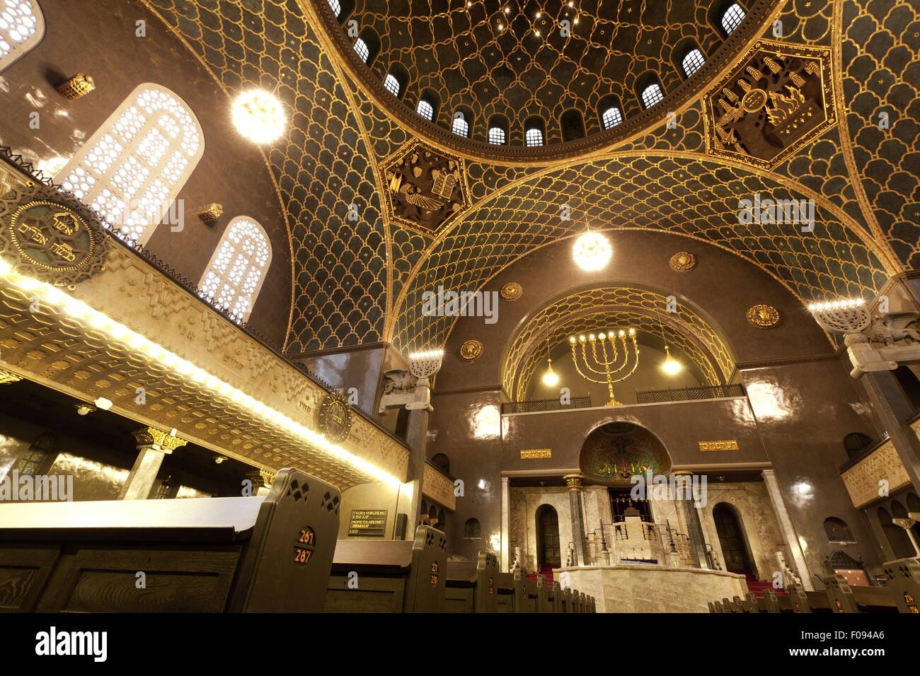 Interior of Synagogue dome in Augsburg, Bavaria, Germany Stock Photo ...
