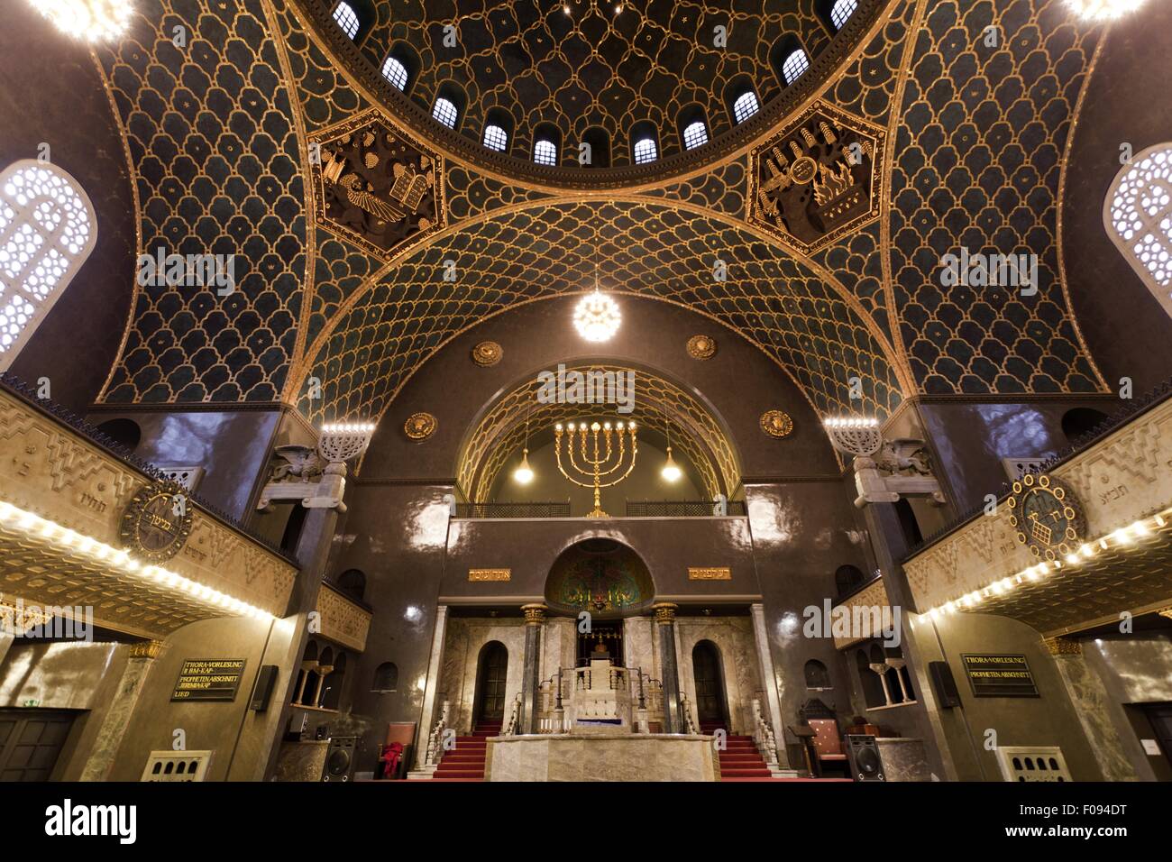 Interior of Synagogue dome in Augsburg, Bavaria, Germany Stock Photo ...