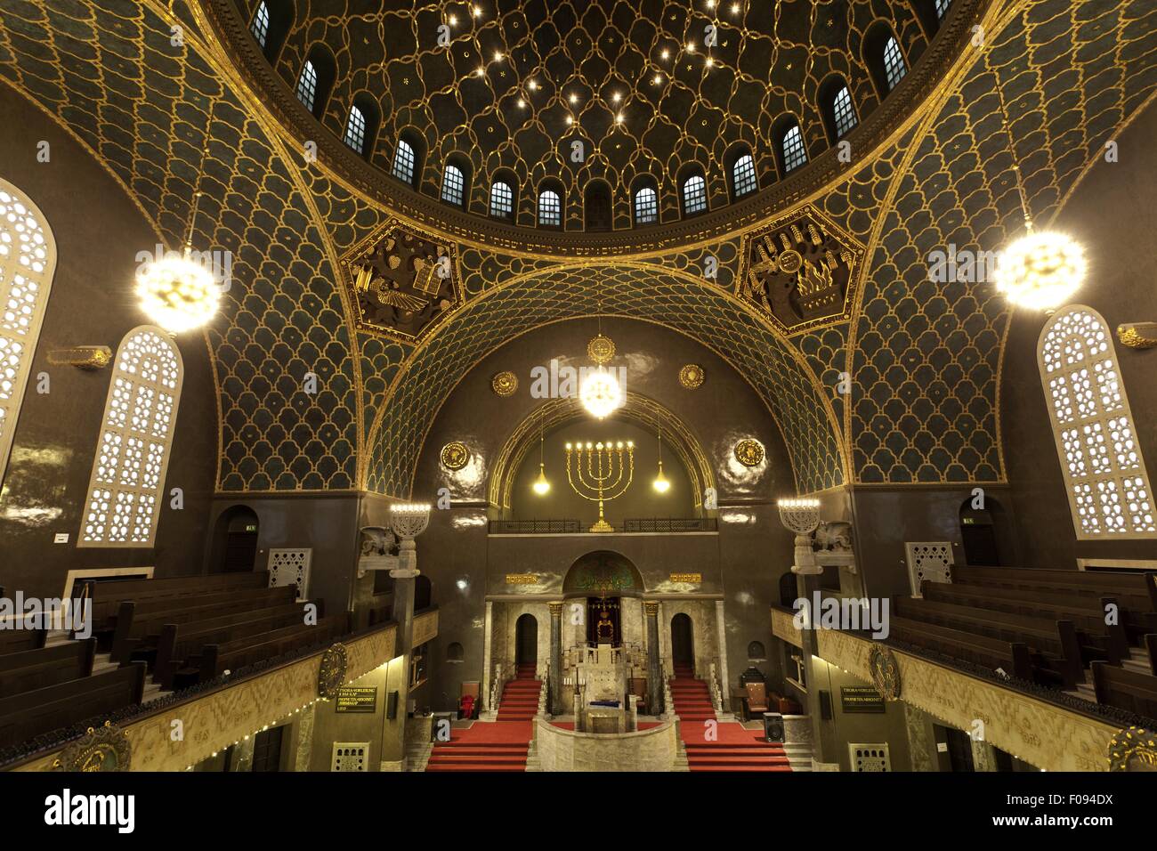 Interior of Synagogue dome in Augsburg, Bavaria, Germany Stock Photo ...