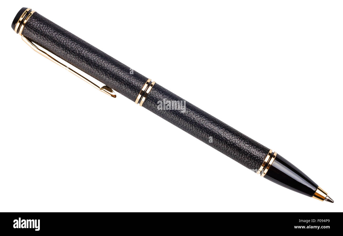 the black and gold pen isolated on white background Stock Photo - Alamy