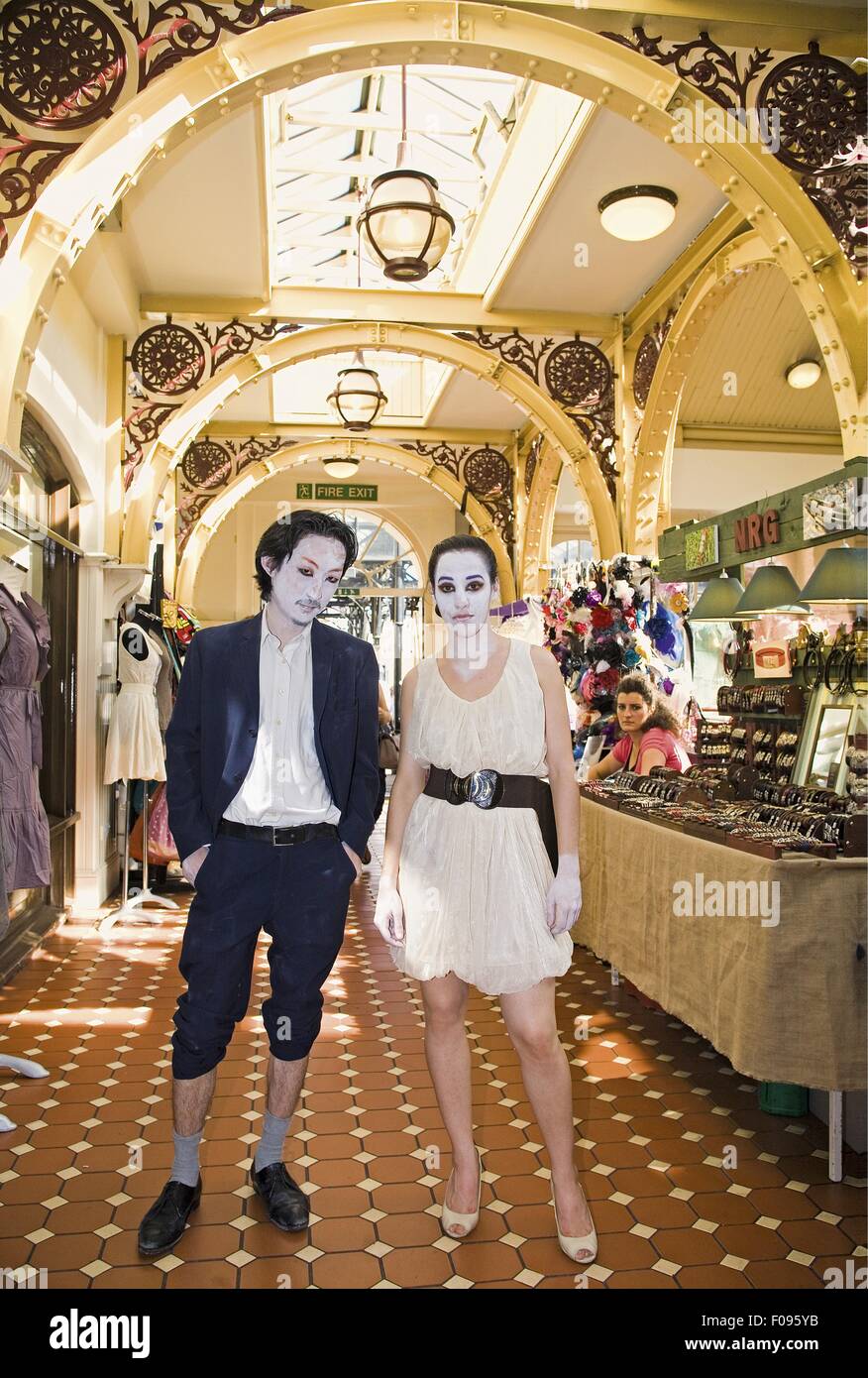 Dancers Arata Mori and Florencia Guerberof standing together, Camden Town, London, UK Stock ...