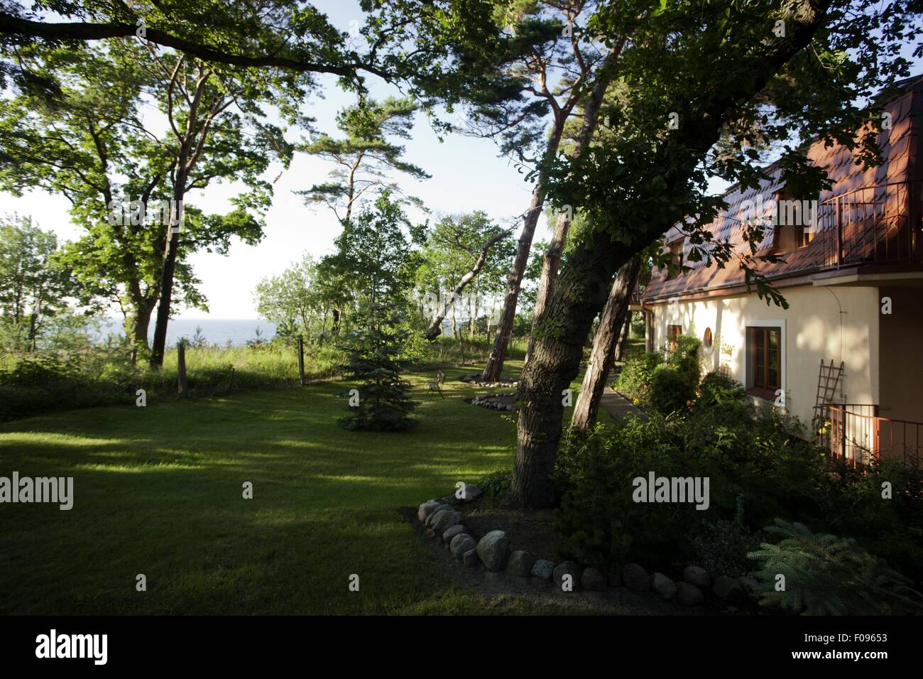 Garden of Hotel Wy And Spa, Poland Stock Photo - Alamy