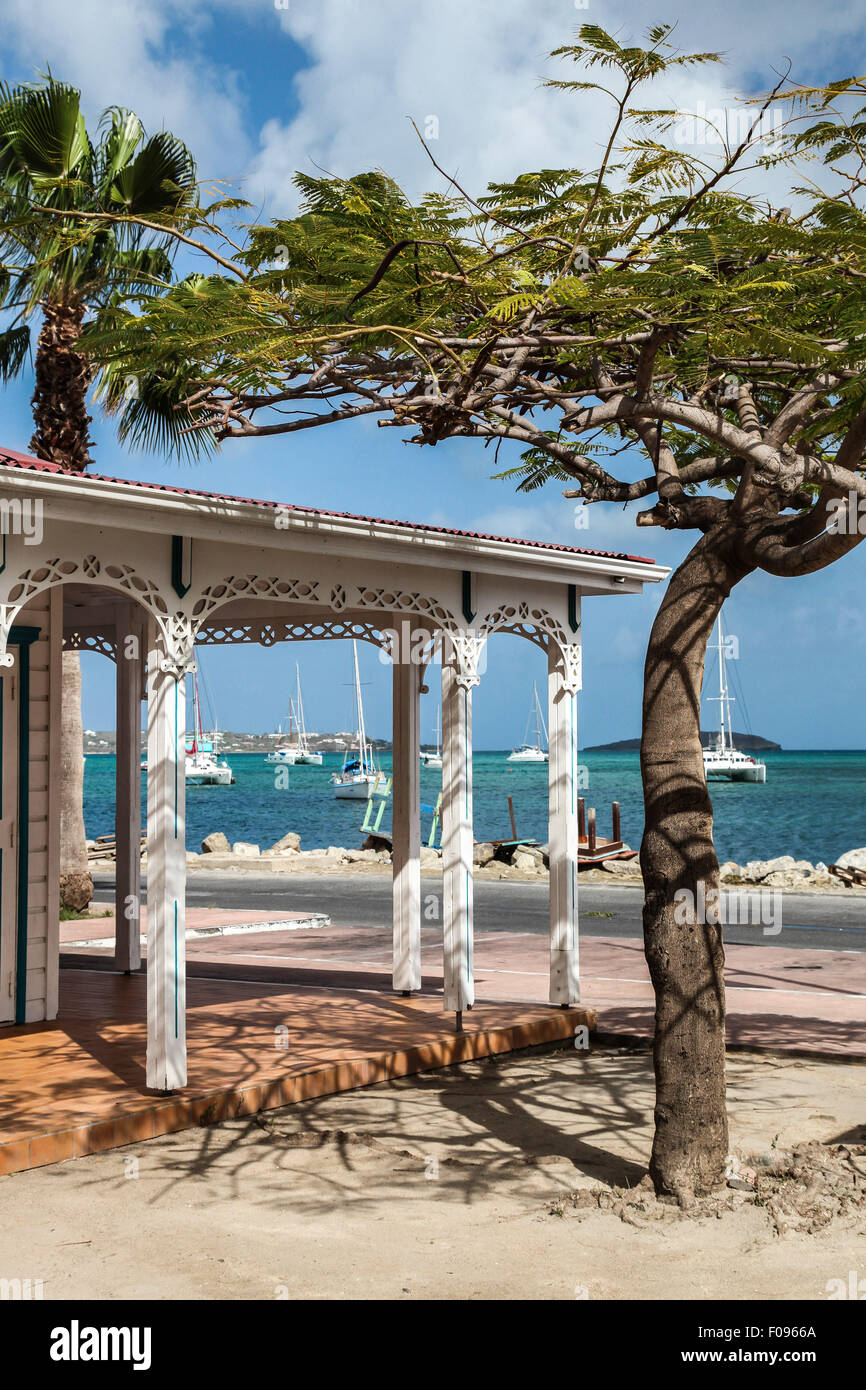 Marigot, Sint Maarten, Sint Maarten. July 31, 2015. Fish market area ...