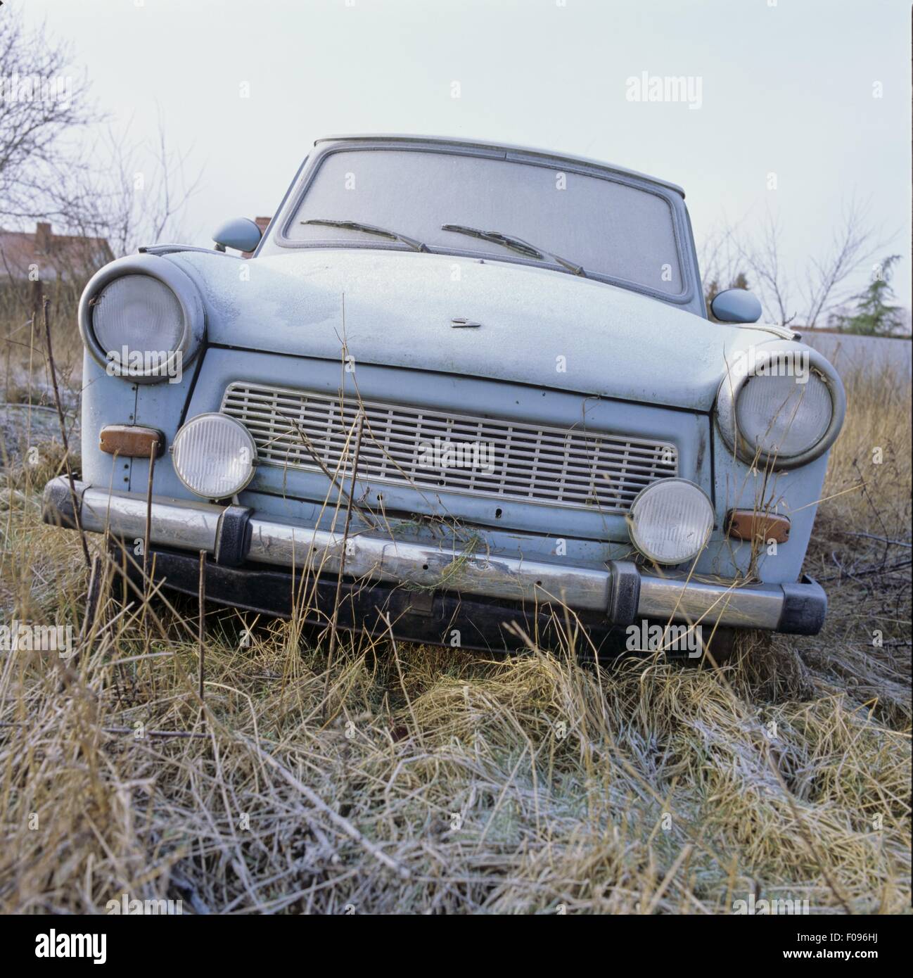 Close-up of blue old Trabant Stock Photo - Alamy