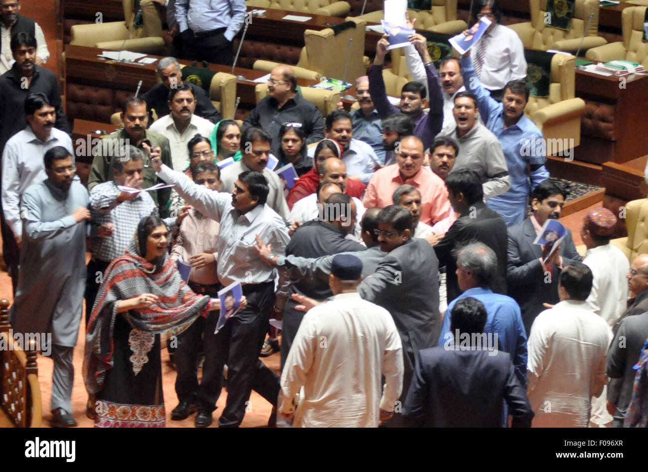 MQM members of Sindh Assembly are protesting against extra judicial ...