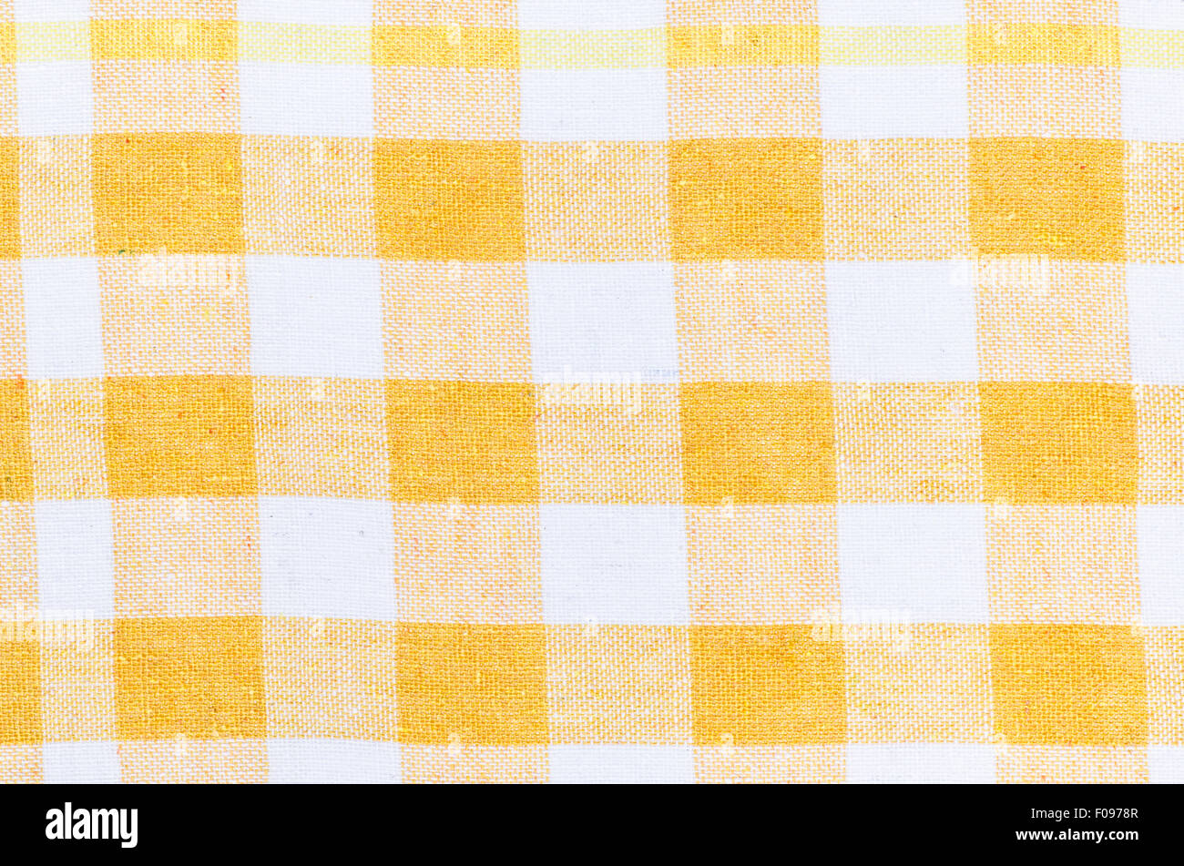 checkered yellow and white kitchen towel background texture Stock Photo ...