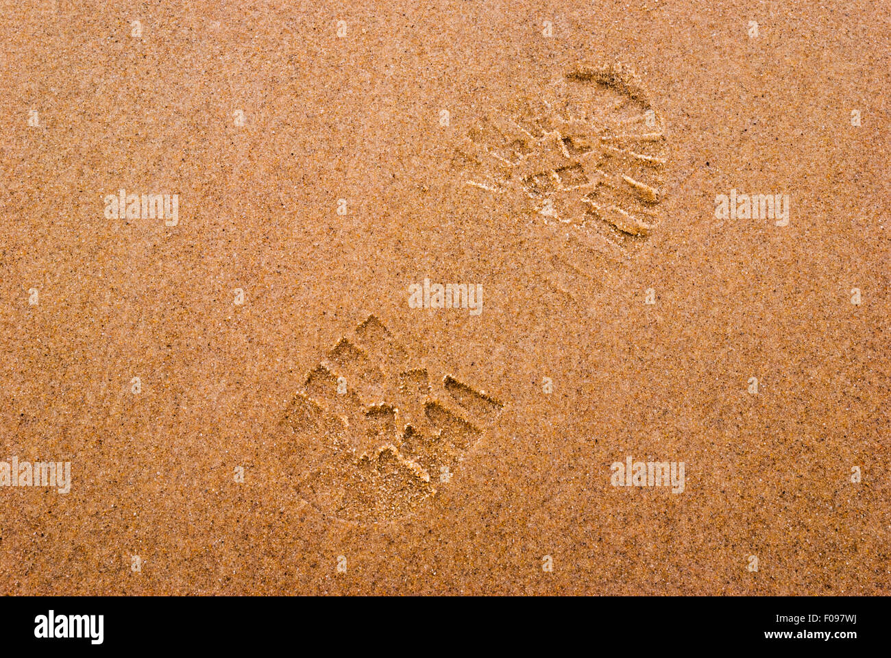 Single boot print in the sand, Ardnamurchan, Lochaber, Scotland Stock ...