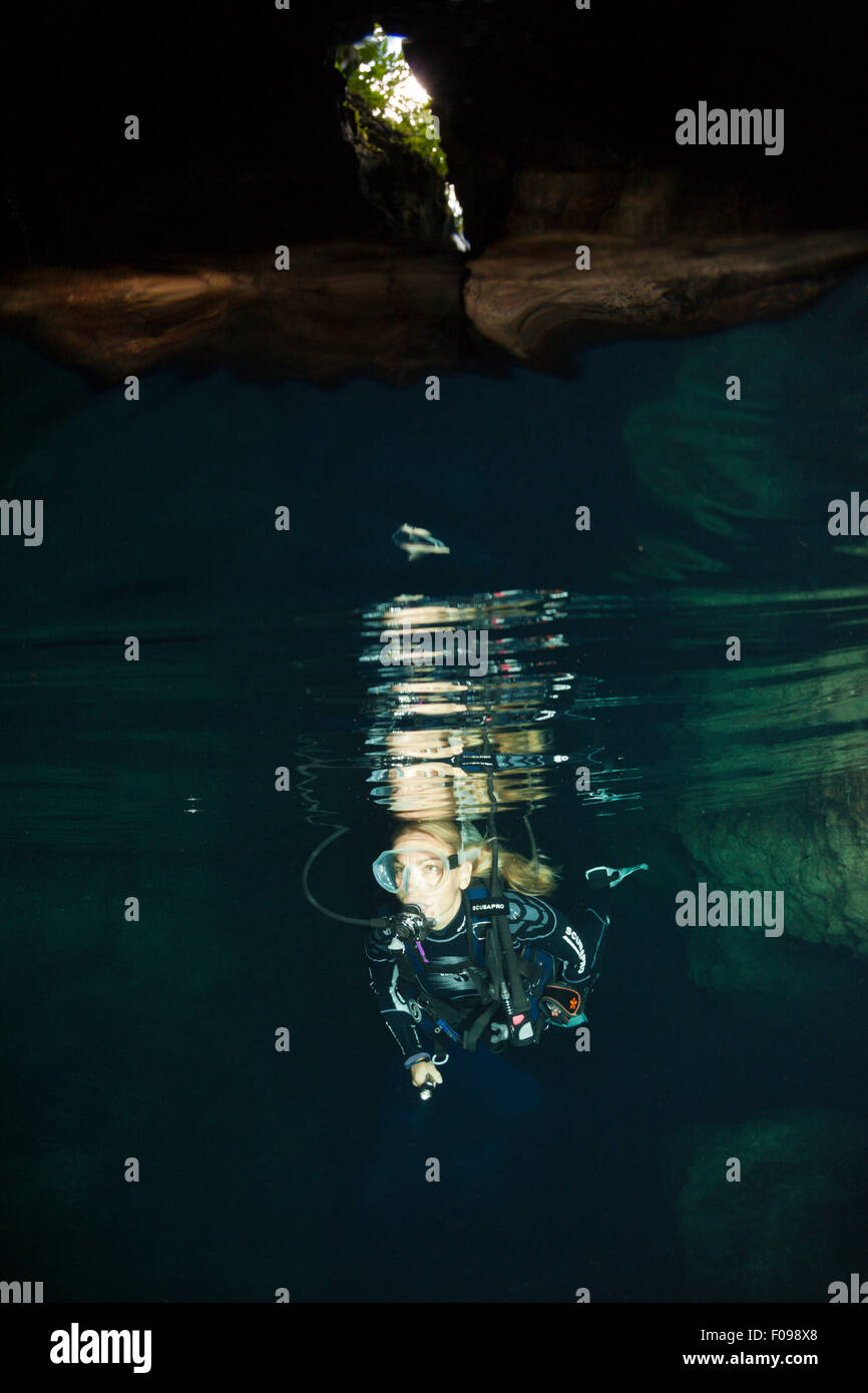 Scuba Diving in Bat Caves, Russell Islands, Solomon Islands Stock Photo ...