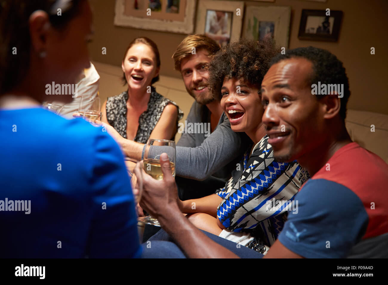 Friends Around Dining Table Home High Resolution Stock Photography and ...