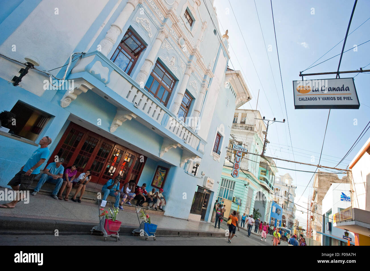 Horizontal streetview in Santiago de Cuba, Cuba Stock Photo - Alamy