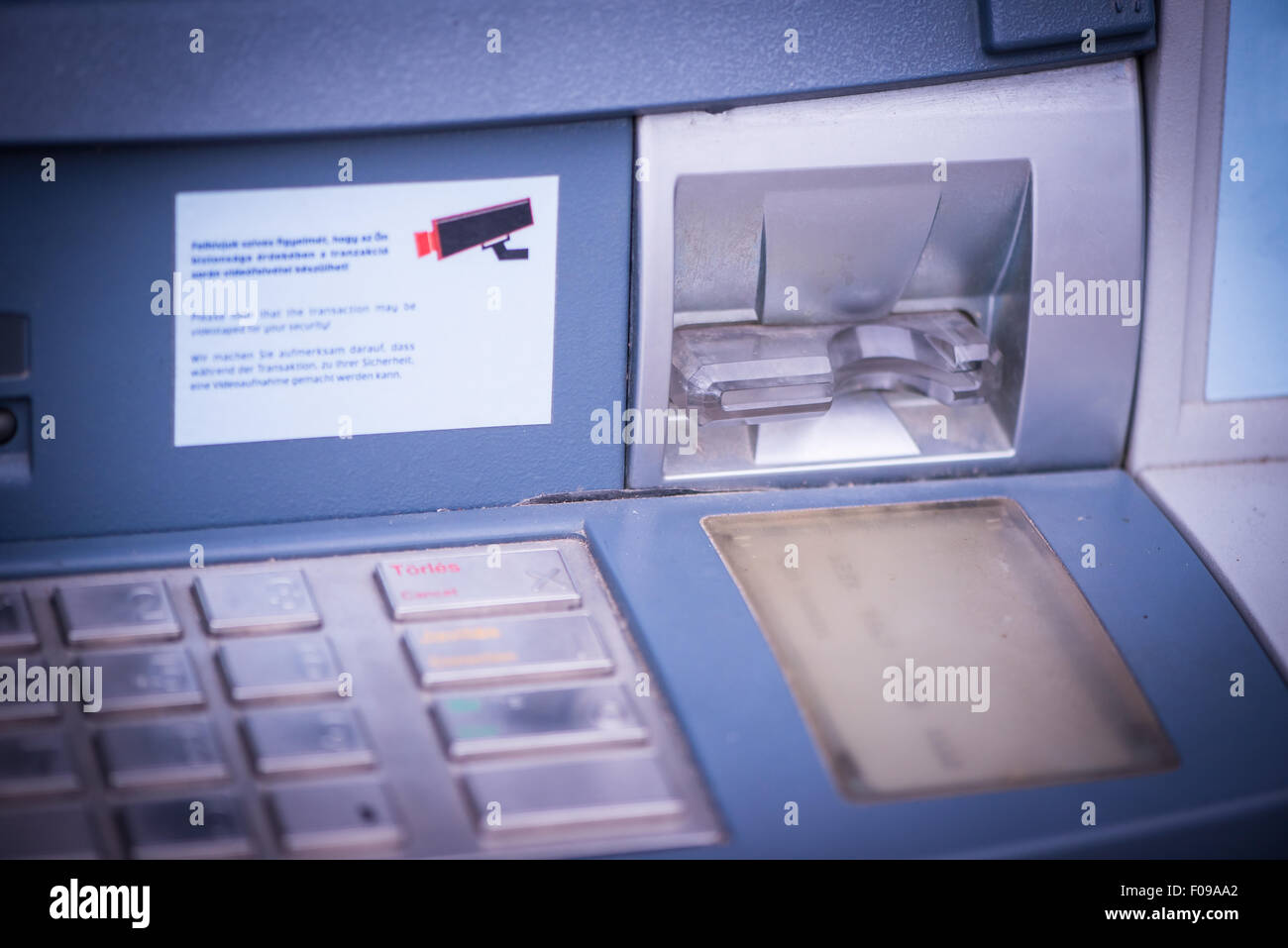 closeup on ATM. empty panel Stock Photo - Alamy