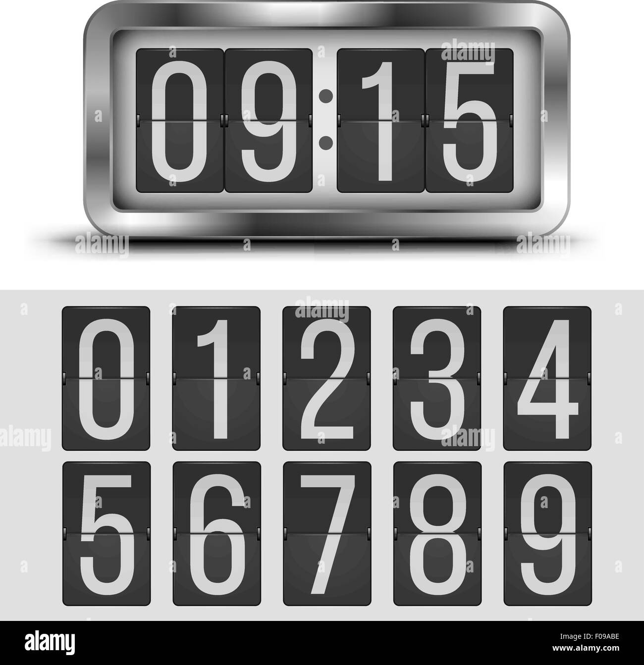 Flip clock numbers retro Stock Vector Images - Alamy