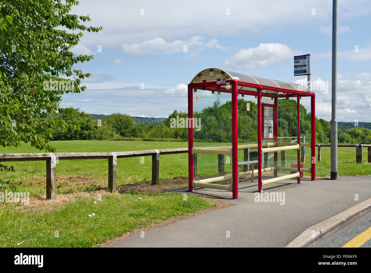 Suburban bus stop and shelter, UK Stock Photo - Alamy