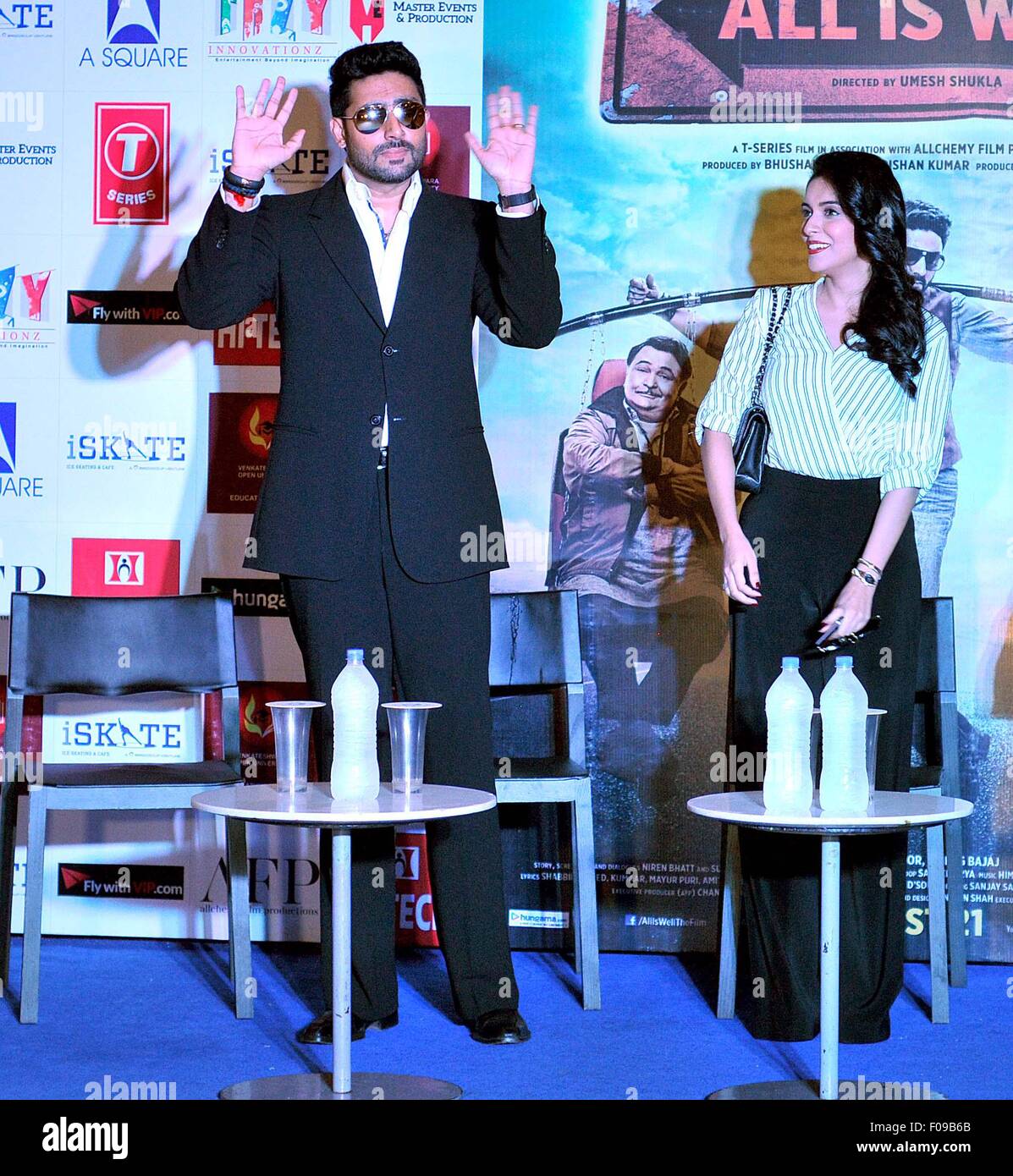 New Delhi, India. 10th Aug, 2015. Bollywood Actor Abhishek Bachchan and ...