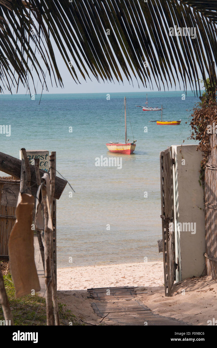 Gate of a guest house in Vilanculos with sea view Stock Photo - Alamy