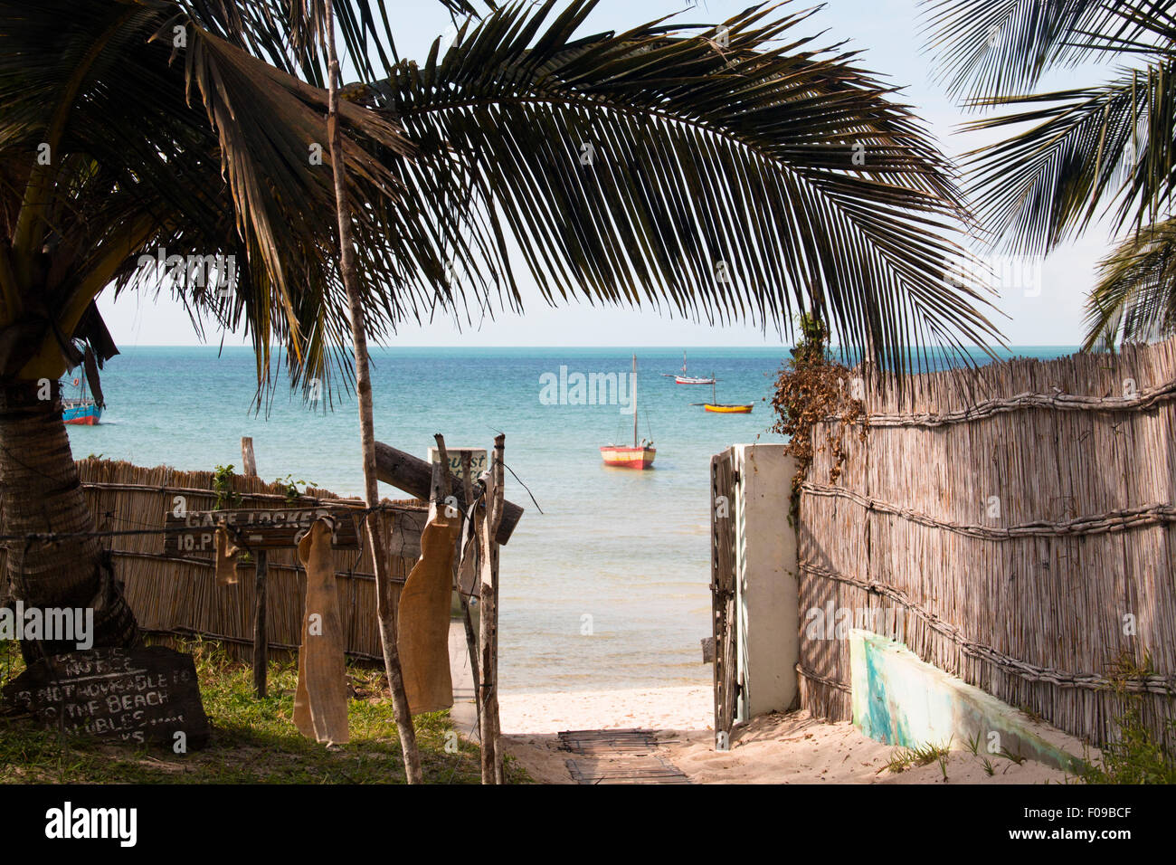 Gate of a guest house in Vilanculos with sea view Stock Photo - Alamy