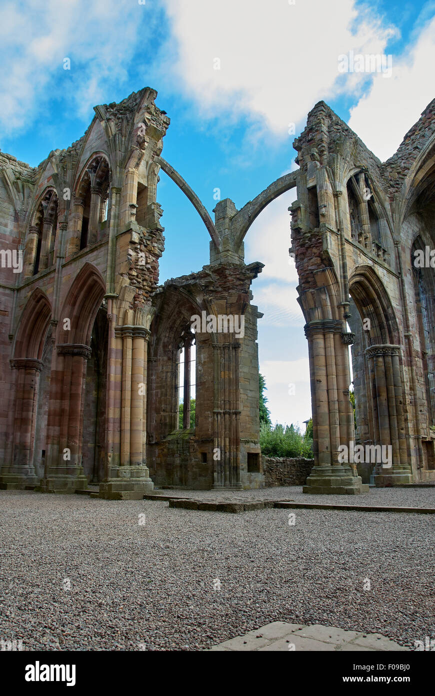 Melrose Abbey Ruins, Exterior, Melrose, Scotland Stock Photo - Alamy