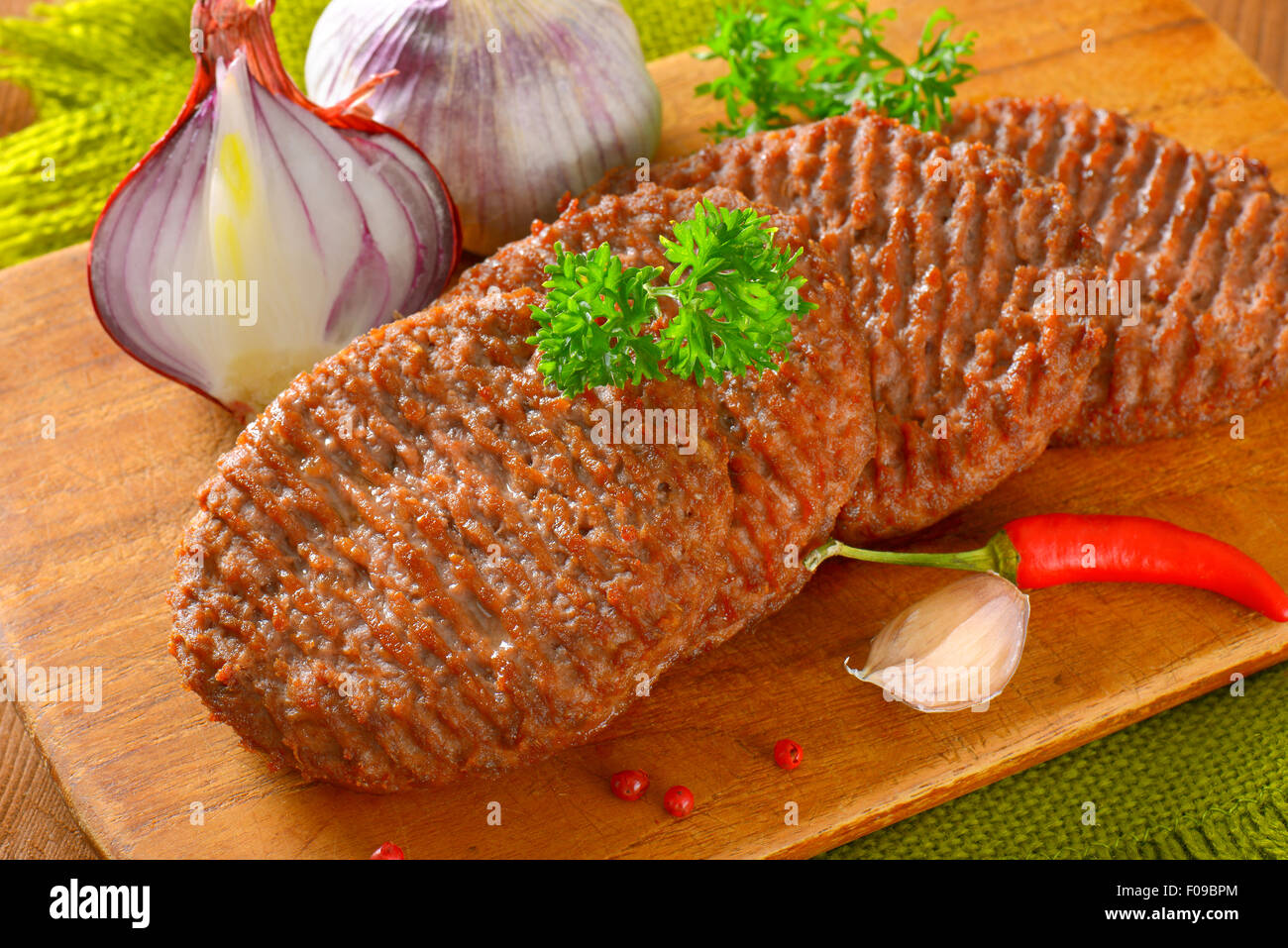 Fried ground beef patties hi-res stock photography and images - Alamy
