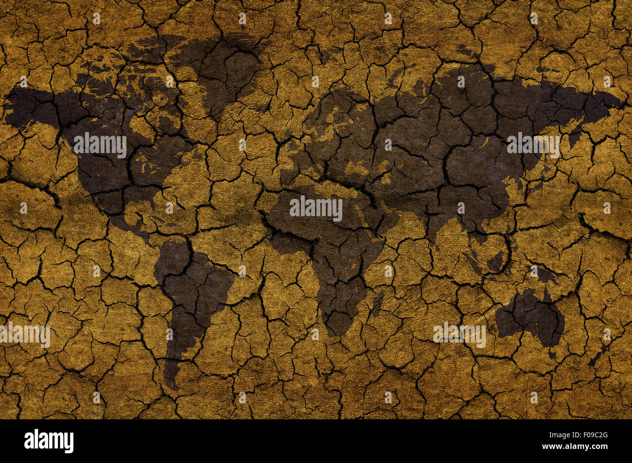 world map on cracked beige background - world crisis Stock Photo - Alamy