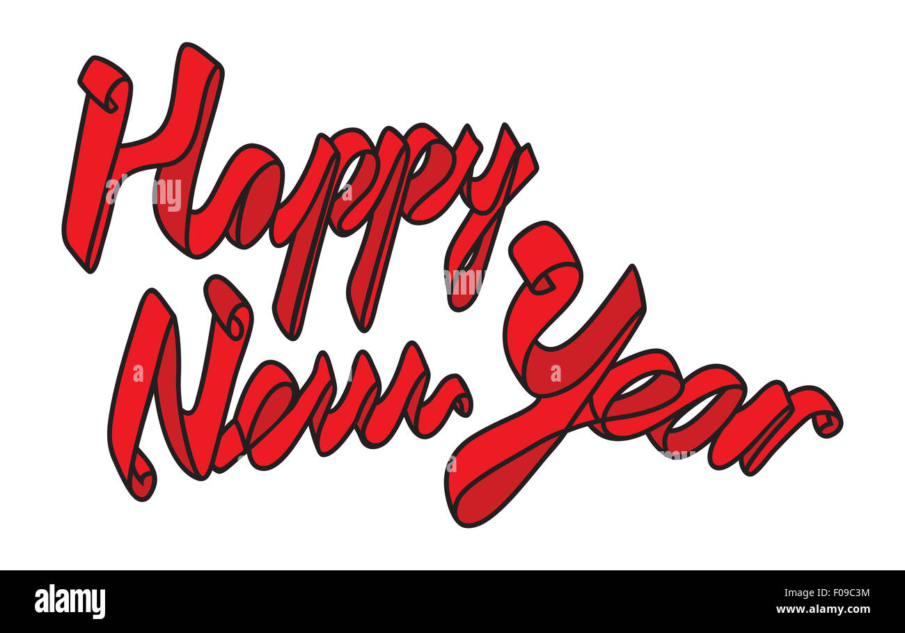 Vector illustration of the Happy new year Stock Photo - Alamy