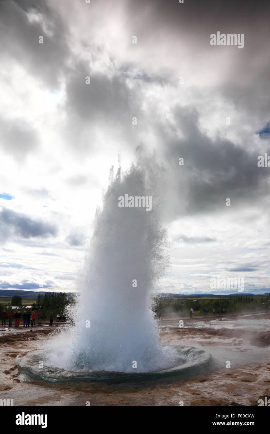 A water spout eruption amid a volcanic landscape Stock Photo - Alamy