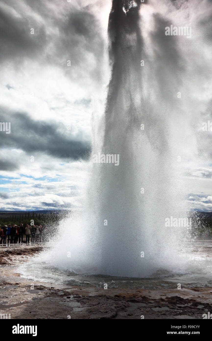 A water spout eruption amid a volcanic landscape Stock Photo - Alamy