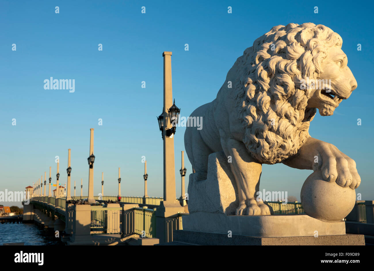 Lion Statue Bridge Of Lions Intercoastal Waterway Saint Augustine