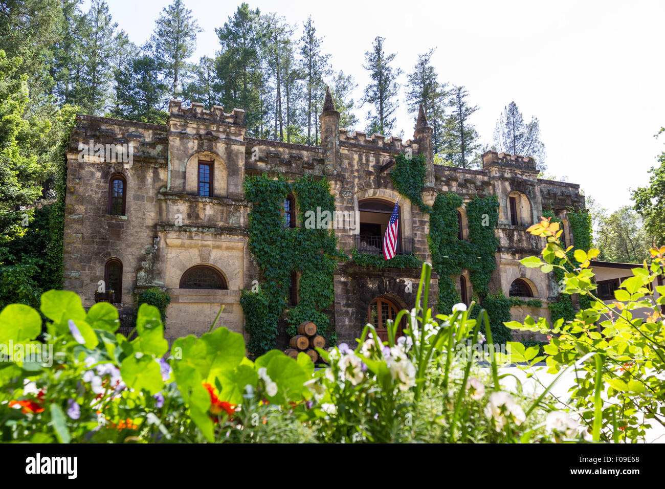 Calistoga, California - May 10 : Iconic winery in Napa Valley, Chateau ...