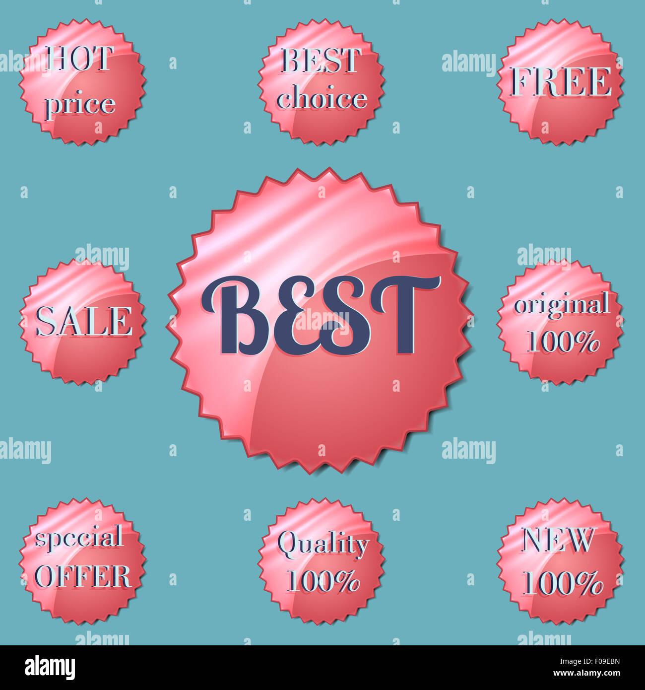 Glossy red round Special Offer stickers. Vector illustration Stock ...