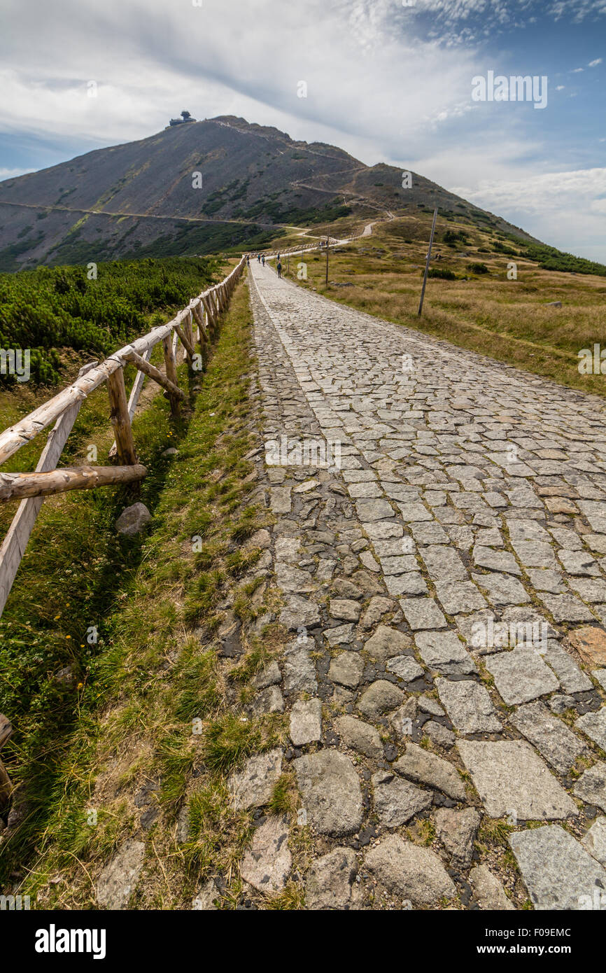 On the trail near Pec Pod Snezkou in Krkonose mountains, Czech Republic ...