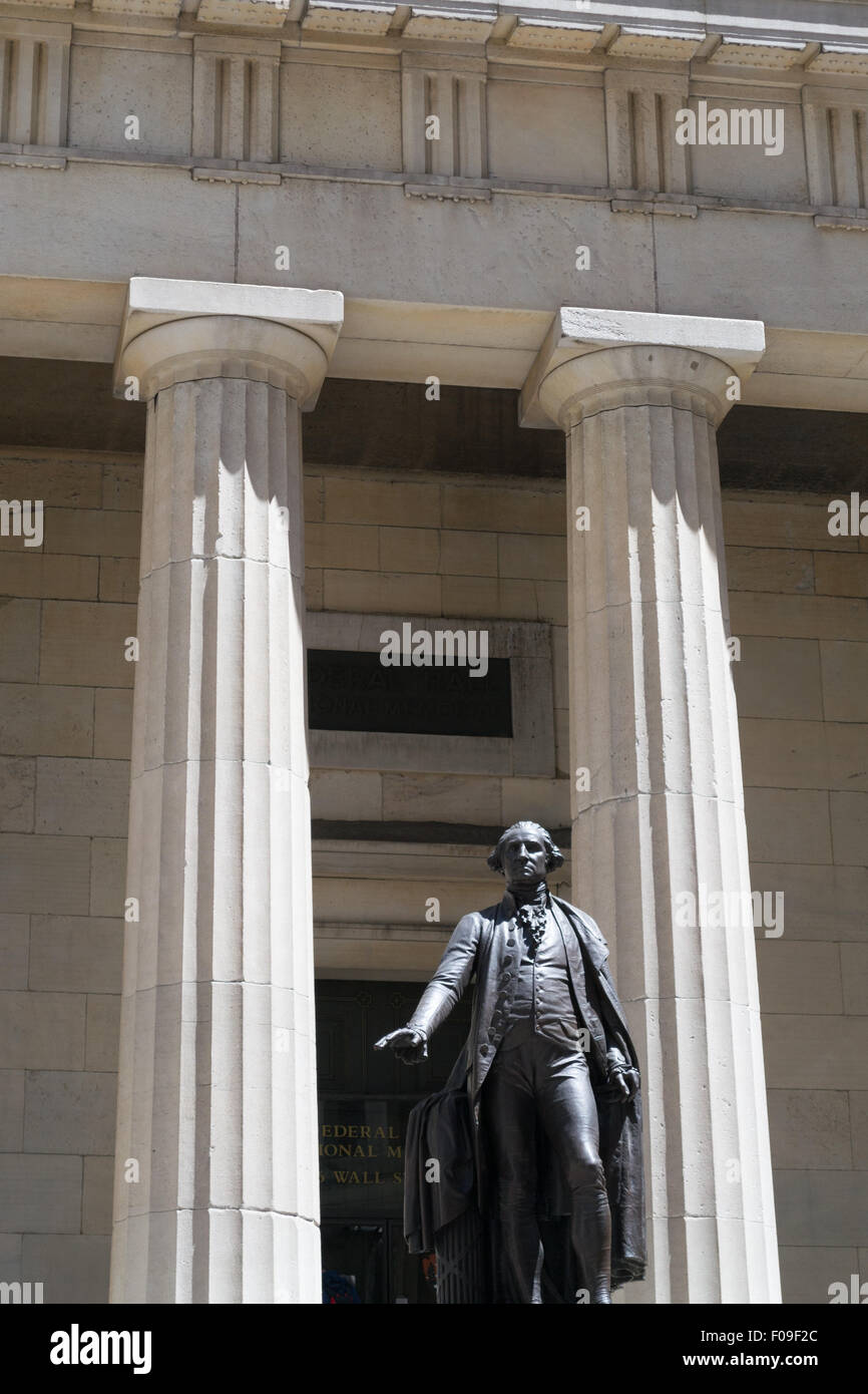 Federal Hall National Memorial was built in the 1700. In front of this ...