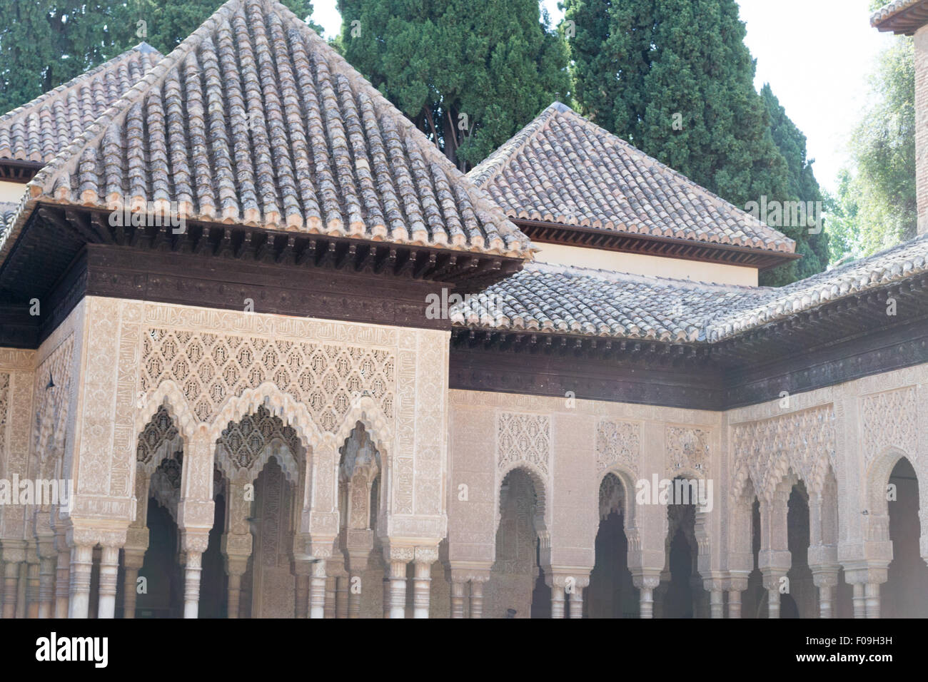 Alhambra palace located in Granada (Spain) is a master pice of the ...