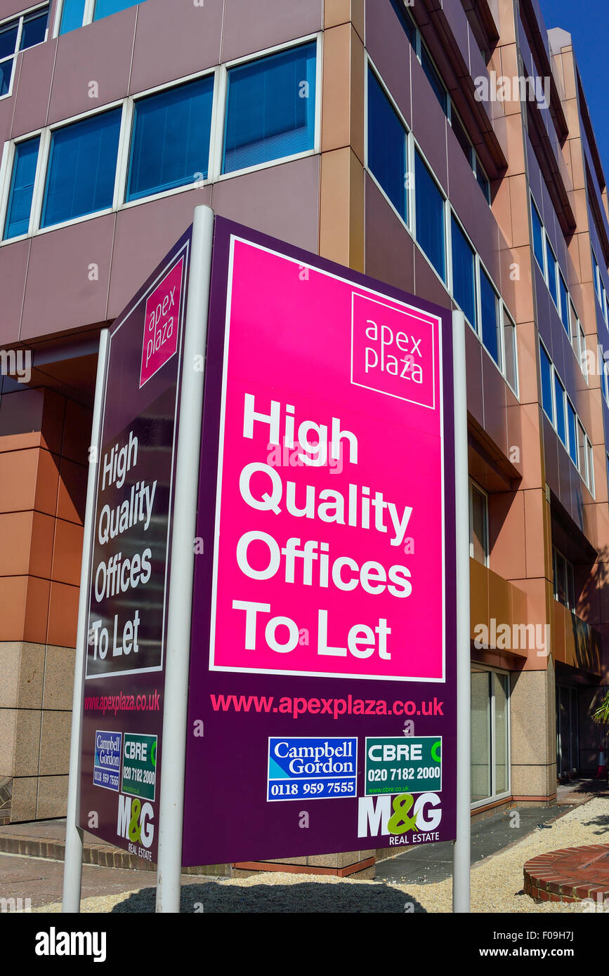 Offices to let sign at Apex Plaza Office Development, Forbury Road ...