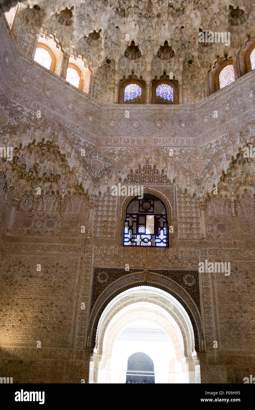 Alhambra palace located in Granada (Spain) is a master pice of the ...
