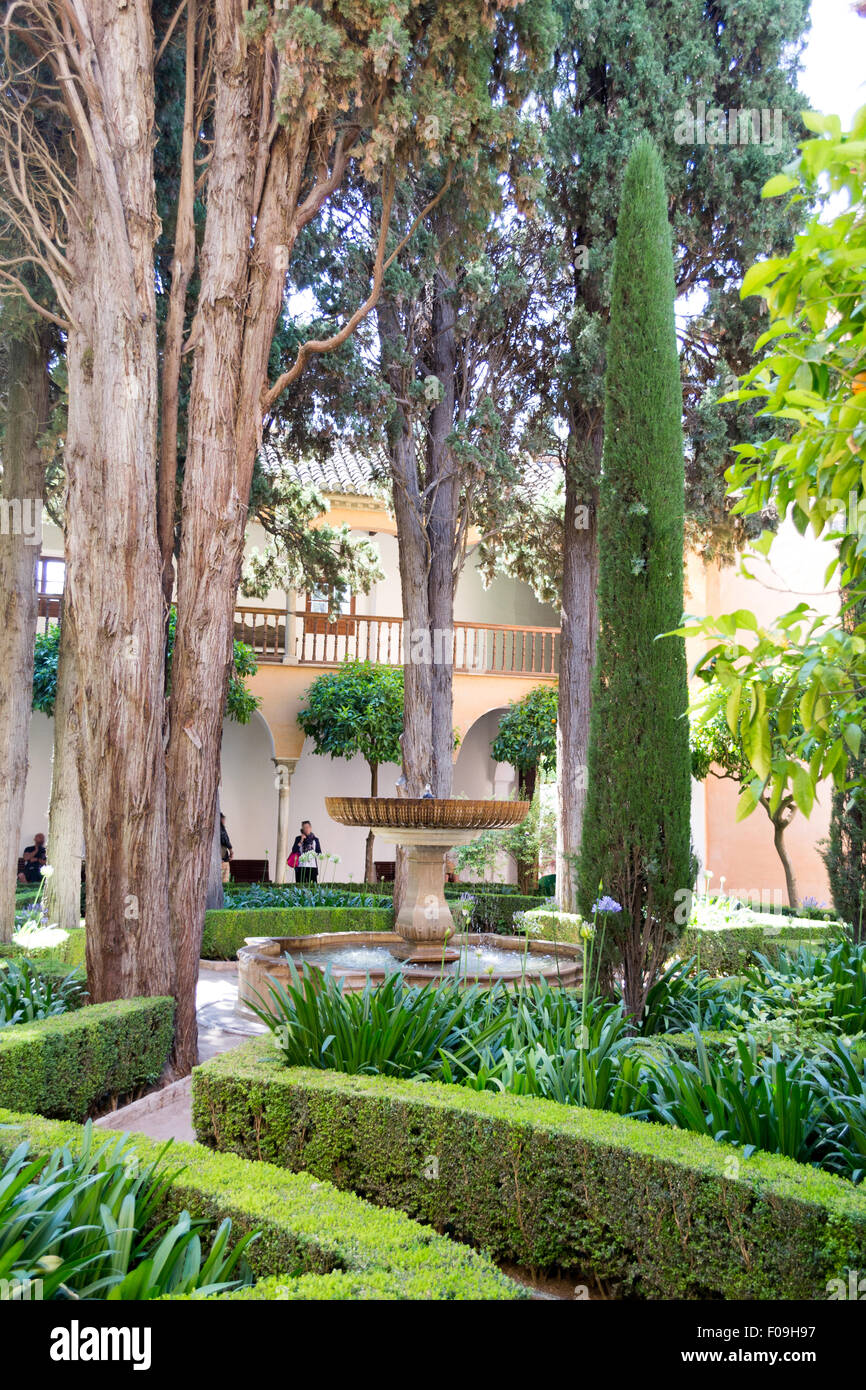 Alhambra palace located in Granada (Spain) is a master pice of the ...
