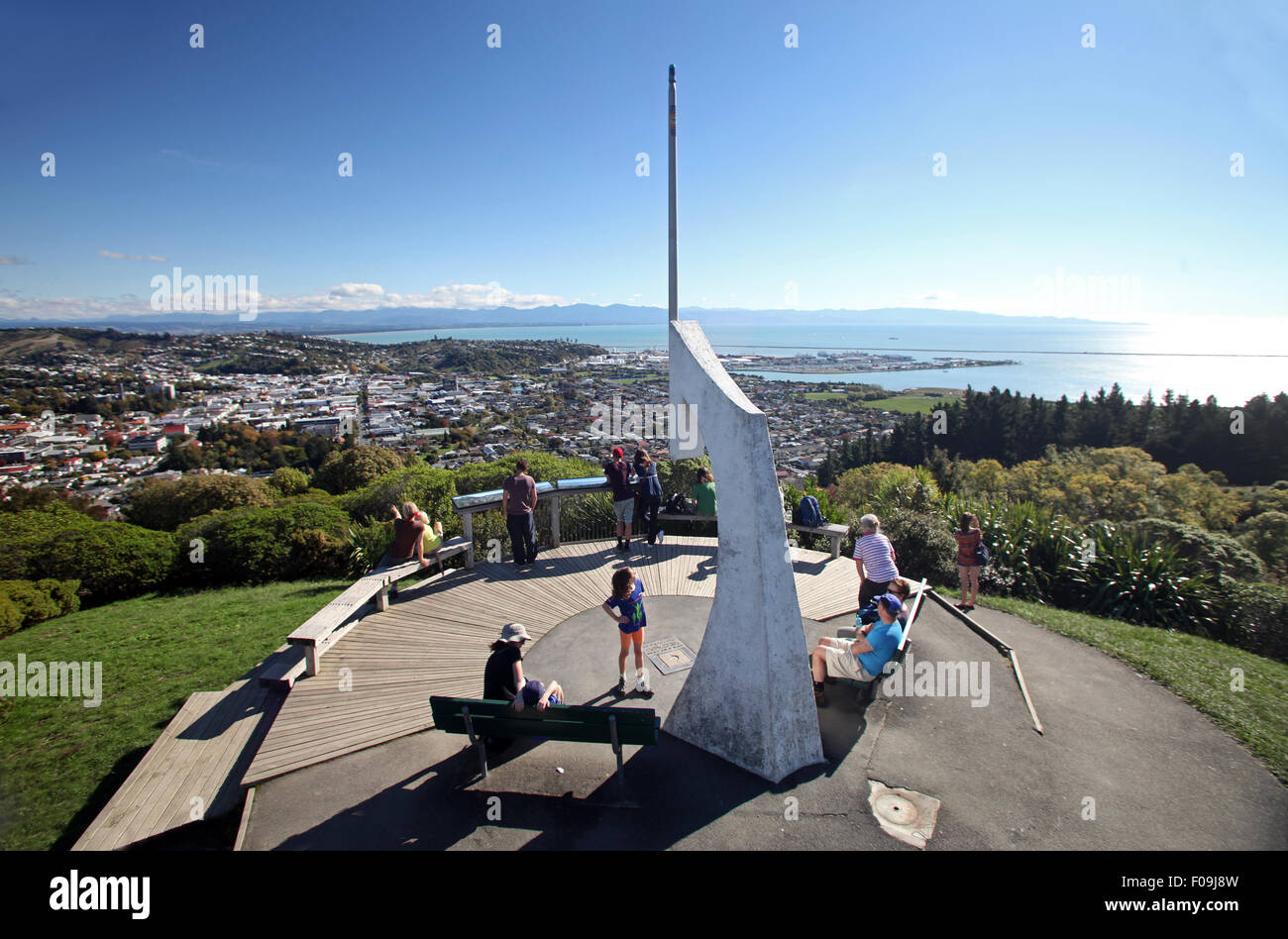Monument to mark the Centre of New Zealand, Nelson Stock Photo - Alamy