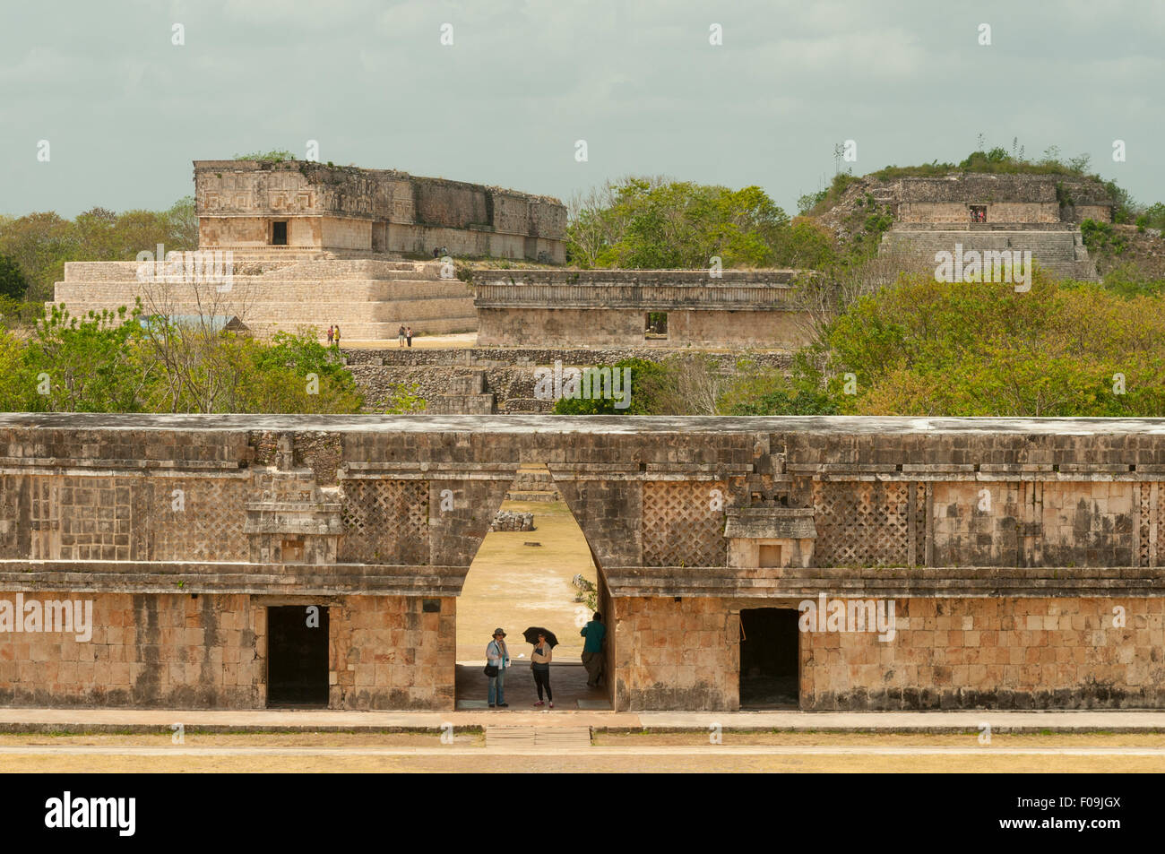 Nunnery Quadrangle Wall, Uxmal, Mexico Stock Photo - Alamy