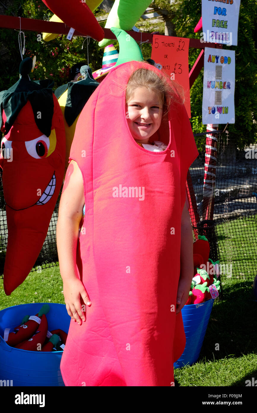 young girl in fancy dress costume at the chilli fiesta festival at west ...