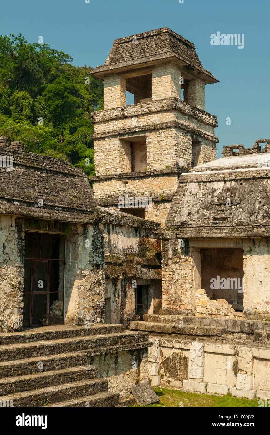 Astronomy Tower in Palacio, Palenque, Mexico Stock Photo - Alamy