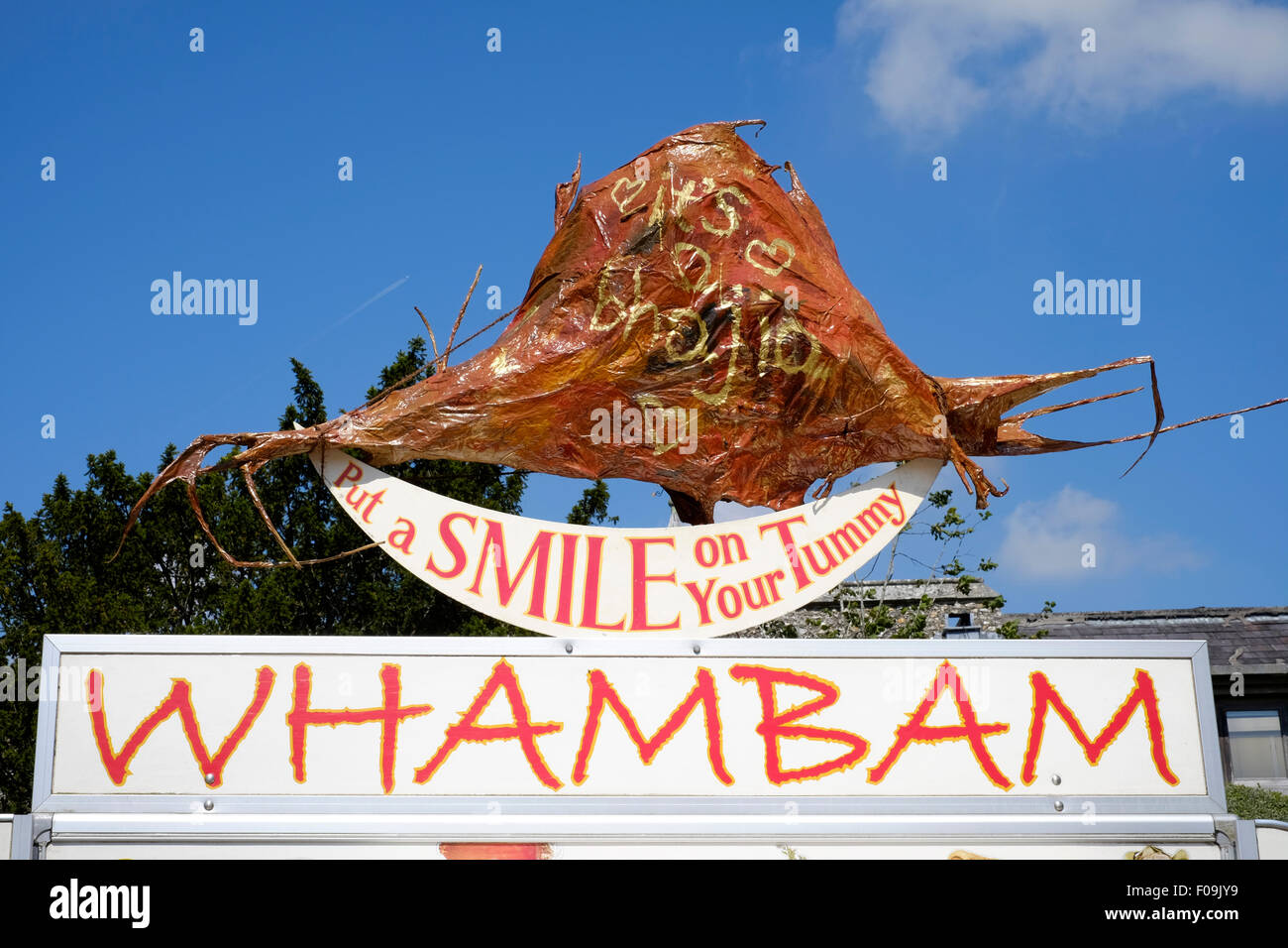 large bhaji sign over a stall at the chilli fiesta festival at west ...